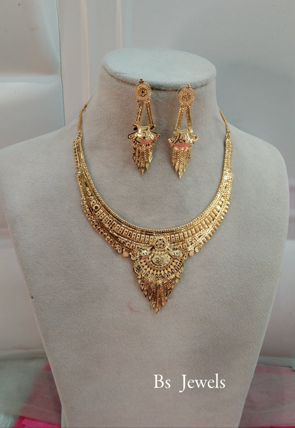 1 gram gold finish forming jewelry Necklace gline set – BS Jewels