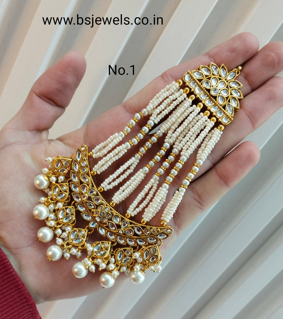 Kundan Jhumar Headpassa Bridal Passa/Pakistani side Headpiece – BS Jewels