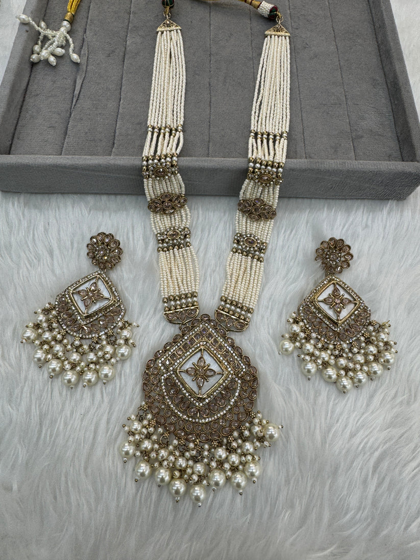Rani Haar Antique Gold Champagne Stone Jewelry Set – BS Jewels